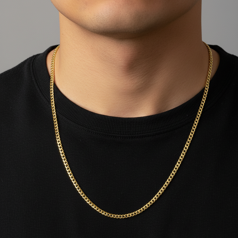 Men's 4MM Sterling Silver 925 Italian Curb Chain Necklace 16" 18" 20 ...